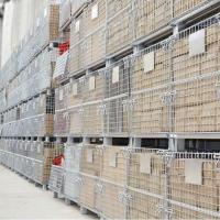 China Heavy Duty Industrial Metal Stackable Wire Mesh Pallet Cage Foldable Steel Mesh Box Pallet for warehouse for sale