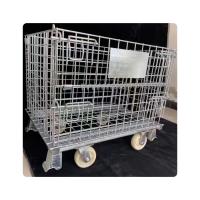 China Low-Carbon Steel Foldable Collapsible Metal Storage Wire Mesh Container 1000*800*840 for sale