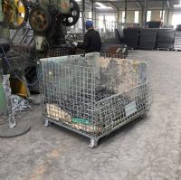 China Storage Cage Steel Cage Folding Logistics Turnover Basket Iron Frame Storage Cage Car for sale