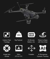 China Foldable FPV with thermal camera, night vision carbon fiber drone, 10km 3KG payload, one click return 8000mAh remote FPV racing drone for sale