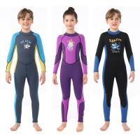 China Kids 2mm Neoprene Wetsuit Long Sleeves Back Zipper Swimming Diving Fullsuit for sale