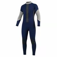 China 3mm Navy Neoprene Wetsuit for Men High Elastic Durable Flat Lock Stitched S-5XL for sale