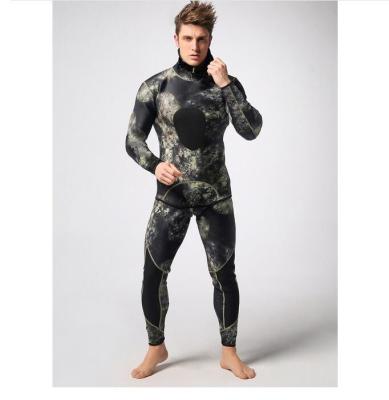 China 5mm High Elastic Camo Neoprene Spearfishing Wetsuit with Hoodie S-2XL for sale