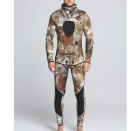 China 5mm High Elastic Camo Neoprene Spearfishing Wetsuit with Hoodie S-2XL for sale