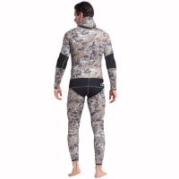 China 5mm Camouflage Neoprene Two-Piece Wetsuit Diving Suit with Hoodie High Elastic S-2XL for sale