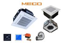 China ceiling mounted fan coil unit cooling and heating with remote controller, two pipe systems with build in electrical box for sale