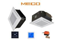 China Four way ceiling cassette water fan coil unit , with build in electrical box, digital display for sale