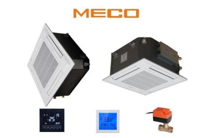 China Four way ceiling cassette water fan coil unit , with build in electrical box, digital display for sale