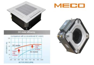 China Brushless DC motor Four way cassette fan coil unit , with build in electrical box, digital display, water fan coil unit for sale