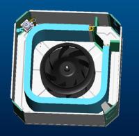 China 3.5TR Capacity 1400CFM Cassette Fan Coil Unit With Self Contained Valve Station Optional for sale