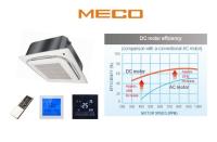 China 2-pipe brushless DC motor round flow 8 way cassette fan coil unit  chilled water units，1400CFM ，CE certification for sale