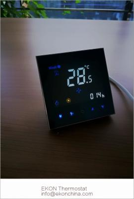 China 4 Pipe Touch Mirror Fan Coil Unit Thermostat For Chilled Water TF-701 Series for sale
