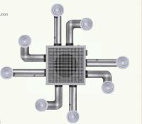 China 4 Side Air Flowing Chilled Water Cassette Fan Coil Unit For Grow Plant Or Big Space Cooling for sale