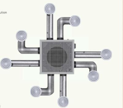 China 4 Side Air Flowing Chilled Water Cassette Fan Coil Unit For Grow Plant Or Big Space Cooling for sale
