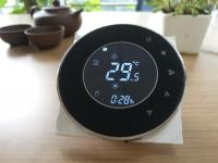 China Black Round Smart Thermostat For Fan Coil Units With 0 - 10V Modulating for sale