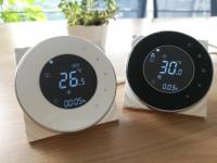 China Black Round Smart Thermostat For Fan Coil Units With 0 - 10V Modulating for sale