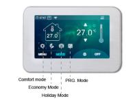 China 4.3 Inch Big Screen Digital Fan Coil Thermostat Electric Heating Controller for sale