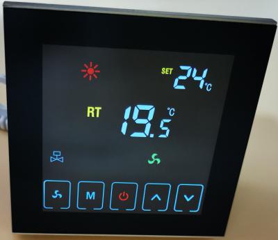China Wall Mounted Fan Coil Unit Thermostat Digital Room Thermostat High Precision for sale
