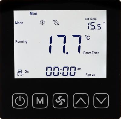 China LCD 65mm * 48mm RS485 IP30 Fan Coil Unit Thermostat for sale
