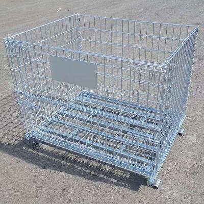 China Galvanized Collapsible Storage Cage 800-1500kg Capacity with 50×50mm Mesh and 4.8-6.0mm Wire Diameter for sale