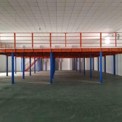 China Custom Steel Mezzanine Racking System with 500 Ton Monthly Capacity and Custom Dimensions for Industrial Warehouse Storage for sale