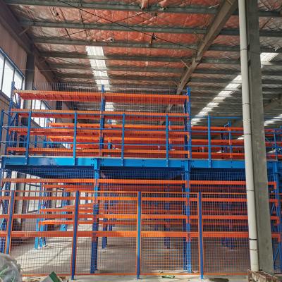 China Adjustable Mezzanine Floor Racking System with 500-1000kg Load Capacity and 2-4 Layer Steel Construction for sale