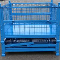 China Customized Stackable Folding Steel Pallet Box Grid Material Box Industrial Storage Box  For Sale for sale