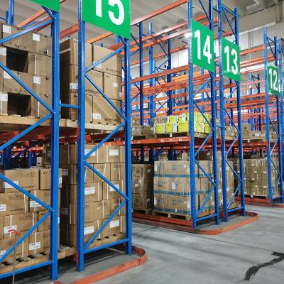 China Very Narrow Aisle Pallet Racking System 1600mm-2000mm Aisle Width for High-Density Warehouse Storage for sale