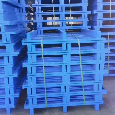 China Heavy Duty Steel Pallet 1000x1200mm with 1 Ton Capacity - Two/Four Way Fork Design for Warehouse Use for sale