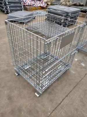 China Customized Wire Mesh Storage Cages 500-800kg Capacity Industrial Metal Container with Galvanized Finish for sale
