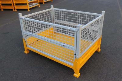 China Customized Heavy Duty Steel Pallet Box Storage Bins - Folding Metal Containers for Warehouse Transport for sale