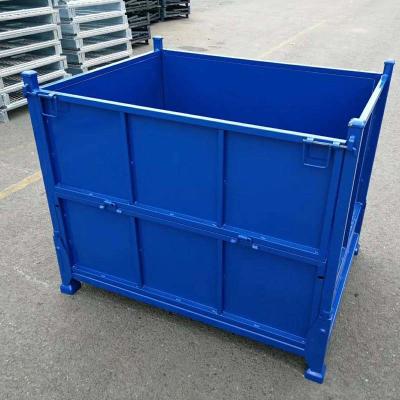 China JINGHUI ZZX-61852 Foldable Industrial Grid Metal Pallet Box - Steel Construction, Custom Weight Capacity, 80% Space Saving Design for sale