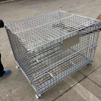 China Collapsible Rust-Proof Stackable Storage Cage 500-1000KG Capacity with 4-High Stacking for sale