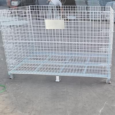 China Galvanized Foldable Storage Cages with 500-1000KG Load Capacity and Optional Wheels for sale
