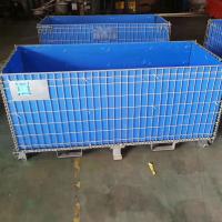 China Industrial Foldable Metal Pallet Cage - 500-1000KG Load Capacity, Stackable 4 High Galvanized Wire Container for sale