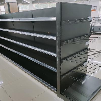 China Customizable Supermarket Display Racks - Metal Gondola Shelving with Adjustable Height & Load Capacity Options for sale