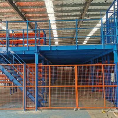 China Custom Steel Mezzanine Shelving System - 2-3 Level Heavy Duty Warehouse Storage Racking with Powder Coated Finish for sale