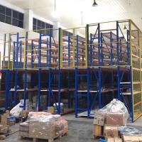 China Steel Mezzanine Rack Warehouse Storage System - 2-3 Levels with Customizable Dimensions for sale