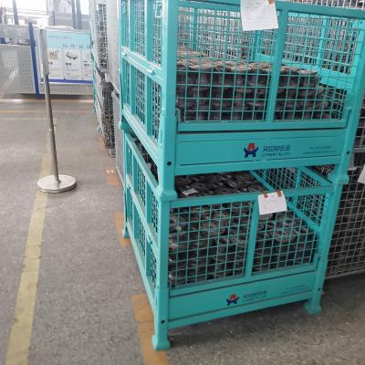 China Industrial Storage Cage Metal Folding Storage Box Wire Mesh Container Wholesale for sale