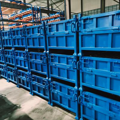 China Heavy Duty Metal Pallet Box 3-4 Ton Capacity Steel Bulk Bins Industrial Storage for sale