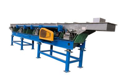 China 600mm × 8000mm Stainless Steel Leaf Spring Eccentric Vibratory Conveyor for Salt with 25 t/h Capacity and 6.7-10.8 Hz Frequency for sale