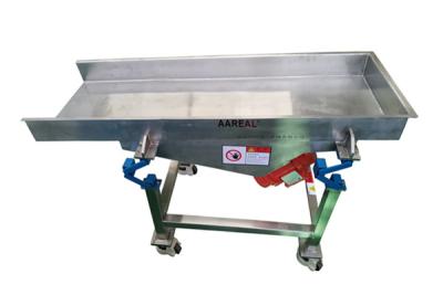 China Portable Food Grade Stainless Steel Vibratory Feeder with Shaker Conveyor Suspension - 25-1000 t/h Capacity, 2-6mm Amplitude for sale