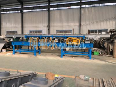 China Stainless Steel Teflon Coated Leaf Spring Vibratory Conveyor 600-2000mm Width with Cooling Function for Crumb Rubber for sale