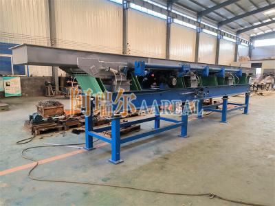 China Stainless Steel Leaf Spring Eccentric Vibratory Conveyor 600-2000mm Width with 5-185 t/h Capacity for Rubber Cooling for sale