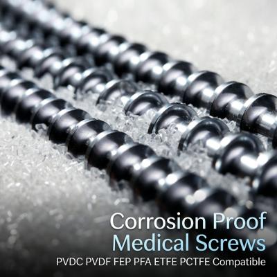China 20mm - 120mm Plastic Screw PVDCPVDF Barrel  Medical Screw Powder Sintering for sale