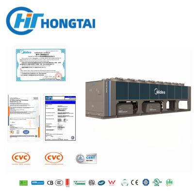 China Air Cooled Screw Chiller AirBoost 316 1449 kW Variable Speed Screw Triple Free Cooling R134a GWP 1430 R513A GWP 631 T3 for sale