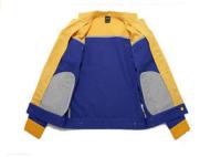 China Formal Blue And Yellow Work Jackets Durable With Hit Color Pocket Design for sale