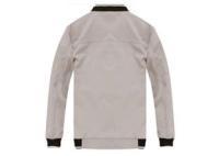 China Beige Cotton Men's Bomber Jackets Knitted Ribbed Cuffs / Flight Jackets For Men for sale