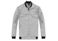 China Beige Cotton Men's Bomber Jackets Knitted Ribbed Cuffs / Flight Jackets For Men for sale