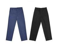 China Black Boys School Uniform Pants Printing Logo Legs Closed Elongated Body Curve for sale
